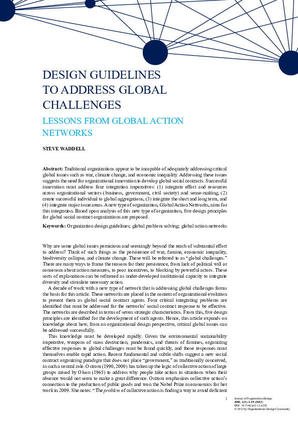 (PDF) Design Guidelines to Address Global Challenges: Lessons from ...