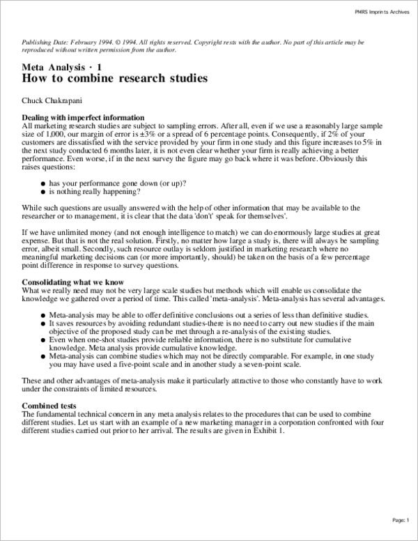 (PDF) How to combine research studies