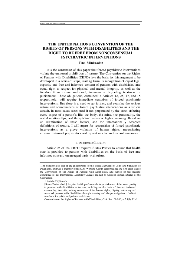 (DOC) Positive policy to replace forced psychiatry, based on CRPD ...