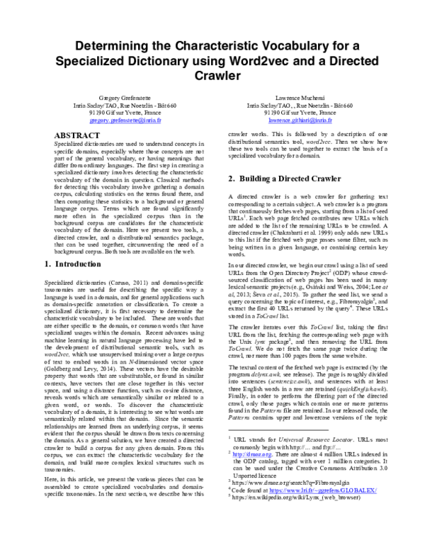 (PDF) Determining the Characteristic Vocabulary for a Specialized ...