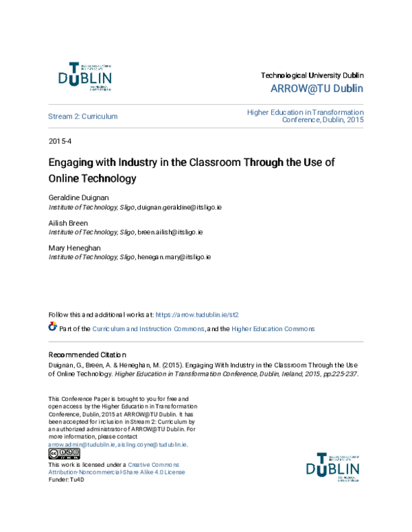 (PDF) Engaging with Industry in the Classroom through the use of Online ...