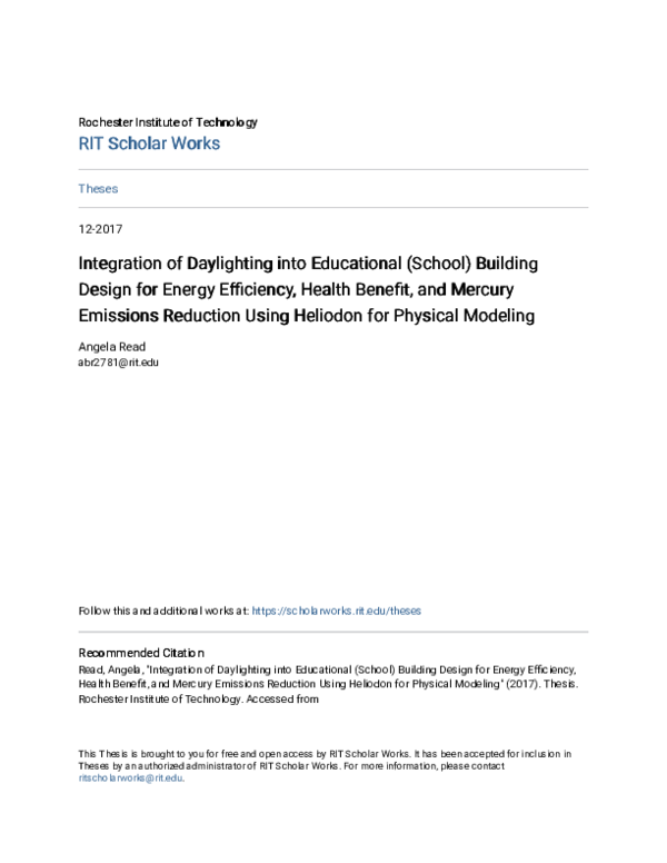 (PDF) Integration of Daylighting into Educational (School) Building ...