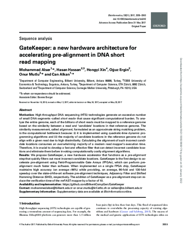 (PDF) GateKeeper: A New Hardware Architecture for Accelerating Pre-Alignment in DNA Short Read ...