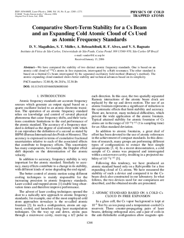 (PDF) Comparative short-term stability for a Cs beam and an expanding ...