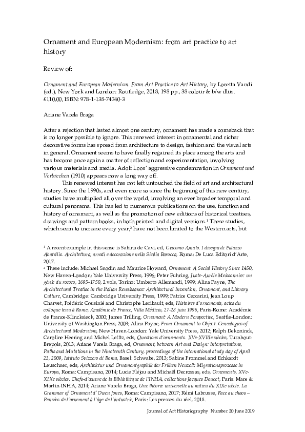 (PDF) Ornament and European Modernism: From Art Practice to Art History