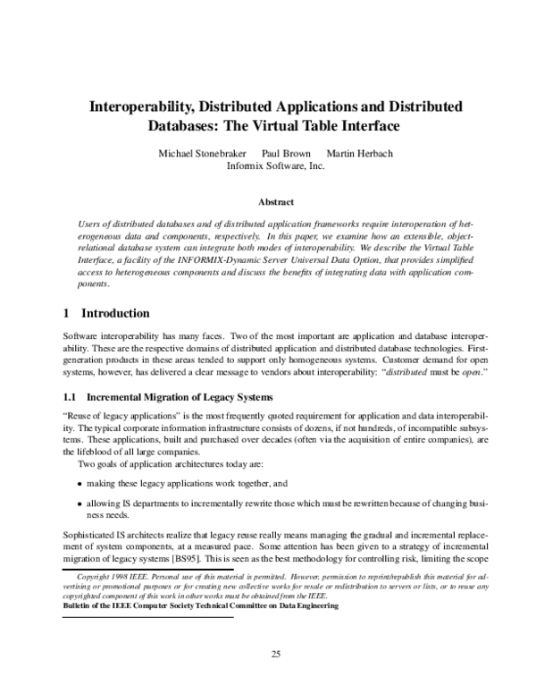 (PDF) Interoperability, distributed applications and distributed ...