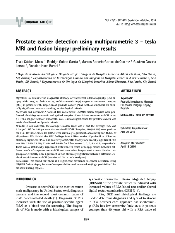 (PDF) Prostate Cancer: Detection using Multiparametric 1H-MRI