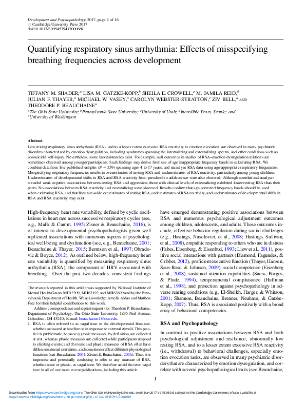 (PDF) Quantifying respiratory sinus arrhythmia: Effects of misspecifying breathing frequencies ...