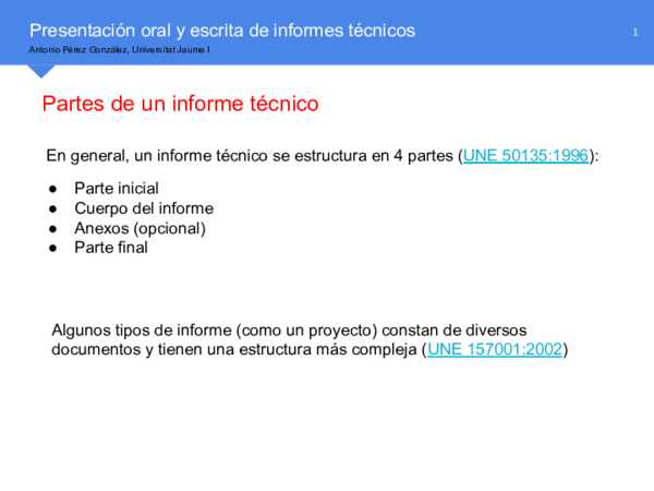 (PDF) Partes de un informe técnico