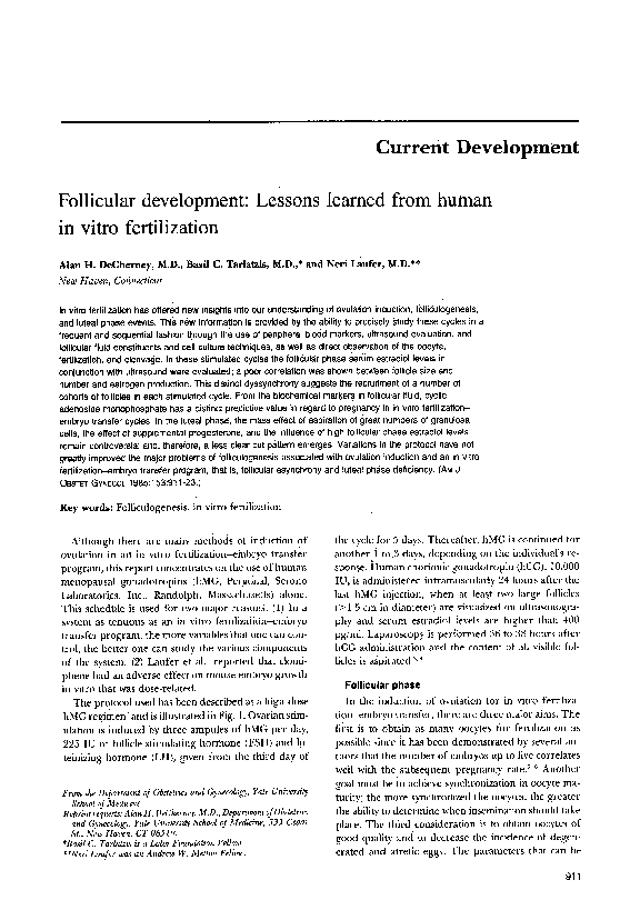 (PDF) Follicular development: Lessons learned from human in vitro ...