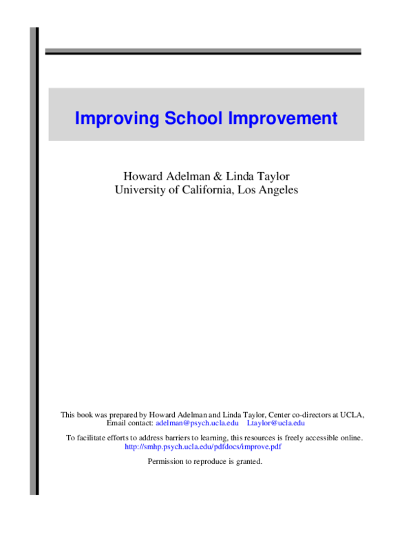 (PDF) Improving School Improvement