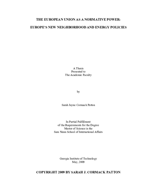 (PDF) The European Union as a Normative Power: Europe’s New ...