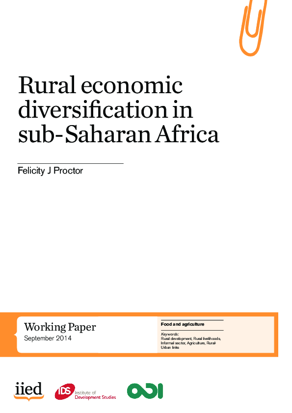 (PDF) Rural economic diversification in sub-Saharan Africa | Felicity ...