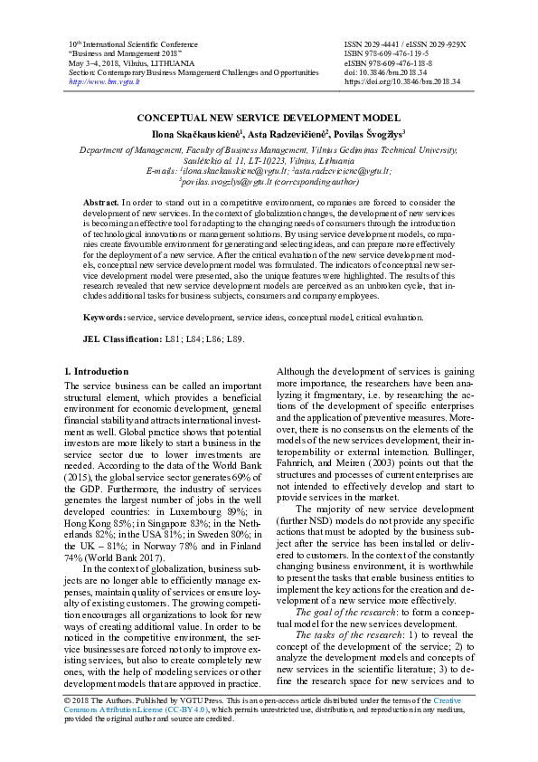 (PDF) Conceptual New Service Development Model