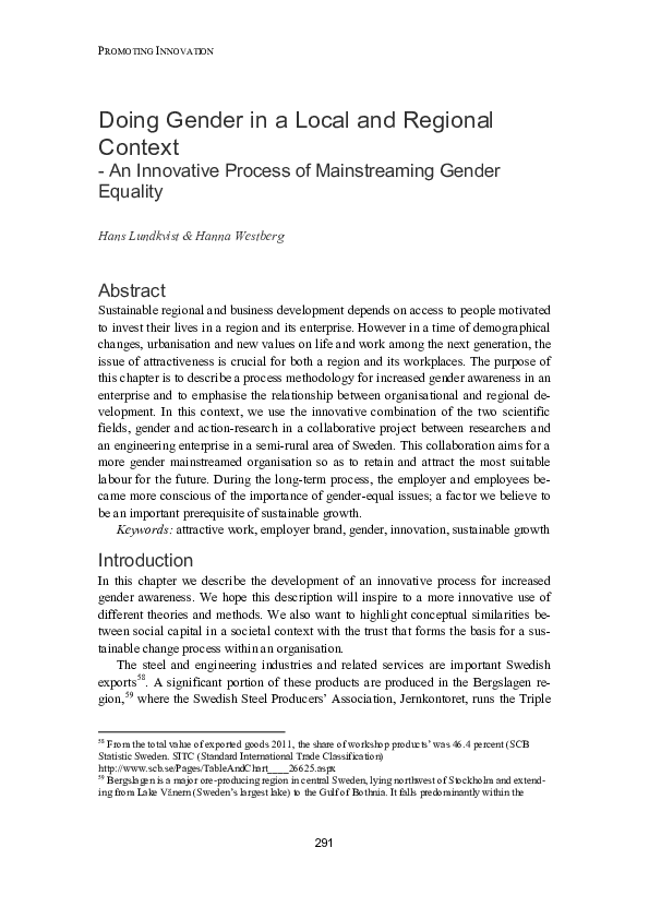 (PDF) ’Doing Gender’ in a Local and Regional Context : An Innovative ...