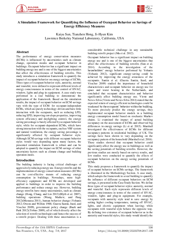 (PDF) A Simulation Framework for Quantifying the Influence of Occupant ...