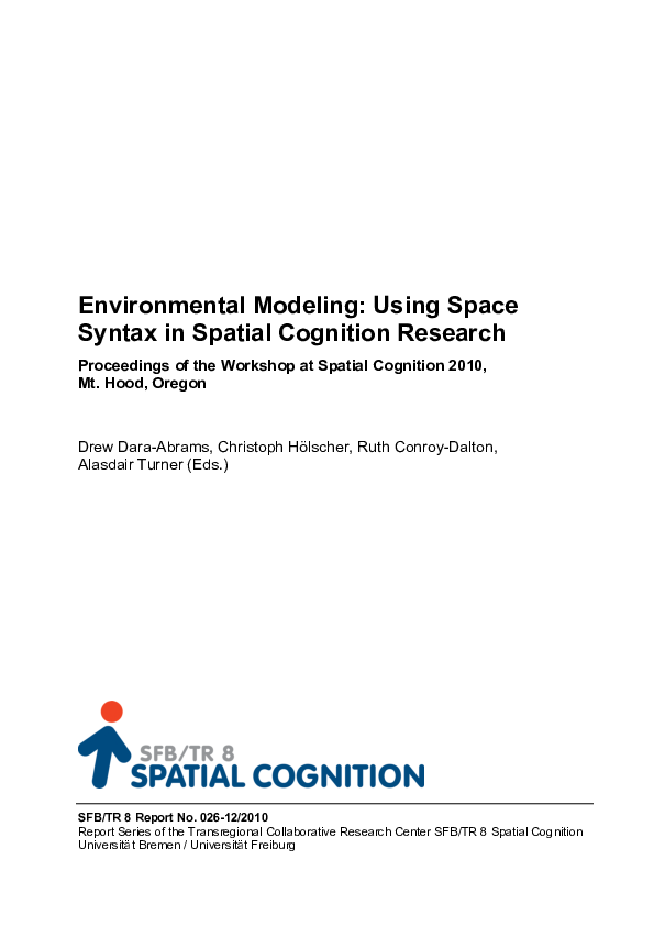 Pdf Environmental Modeling Using Space Syntax In Spatial Cognition Research Ruth Conroy