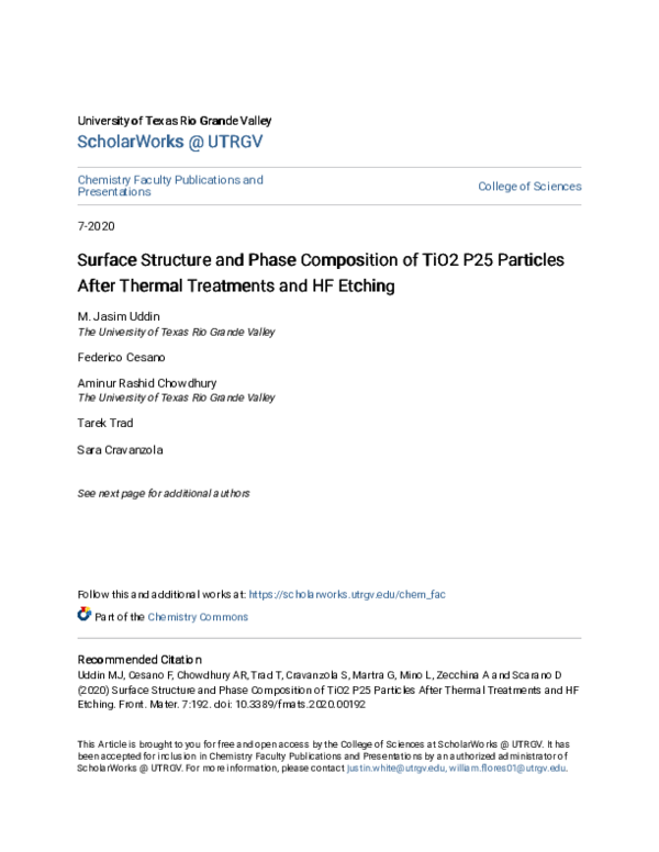 (PDF) Surface Structure and Phase Composition of TiO2 P25 Particles ...