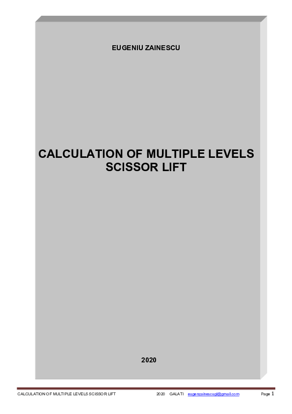 (PDF) CALCULATION OF MULTIPLE LEVELS SCISSOR LIFT