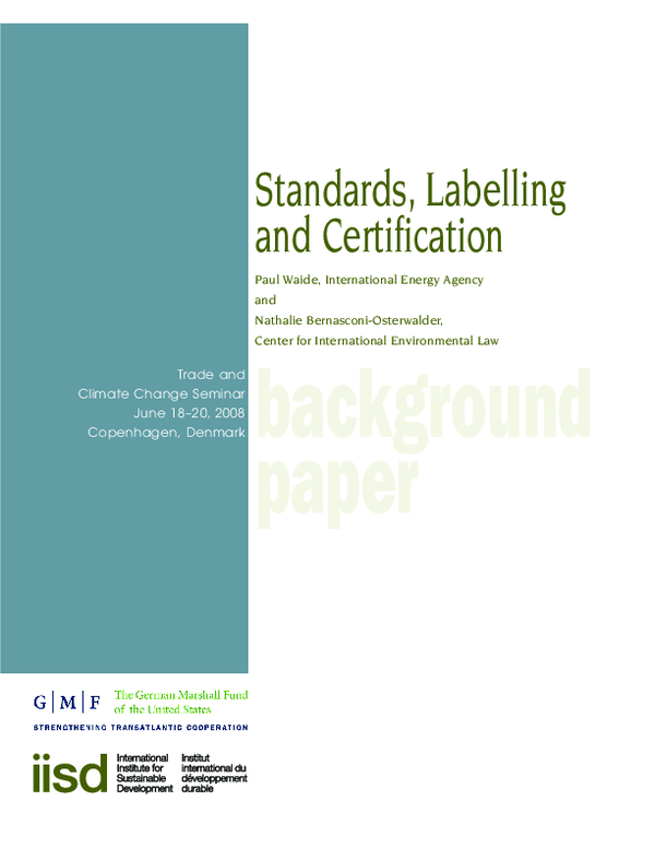 (PDF) Standards , Labelling and Certification
