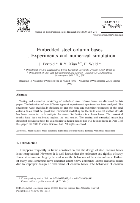 (PDF) Embedded steel column bases