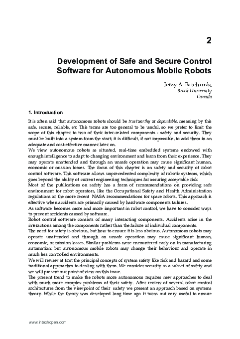 (PDF) 2 Development of Safe and Secure Control Software for Autonomous ...