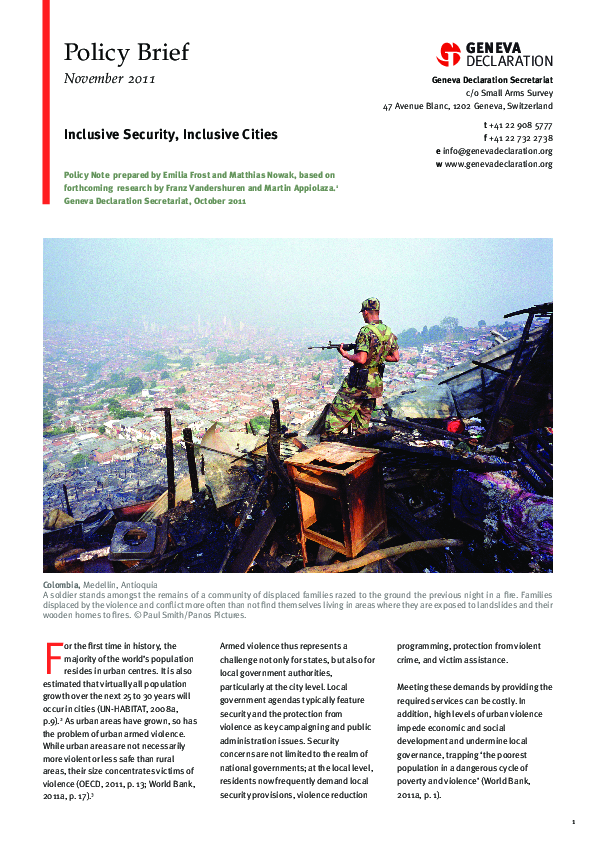 (PDF) Inclusive Security , Inclusive Cities