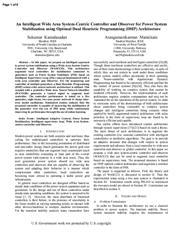 (PDF) An intelligent wide area system-centric controller and observer ...