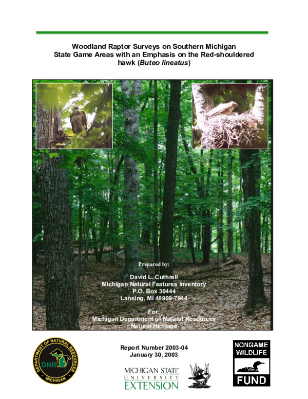 (PDF) Woodland Raptor Surveys on Southern Michigan State Game Areas ...
