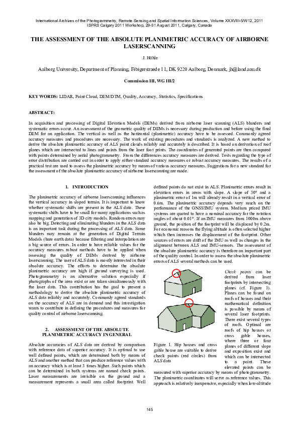 (PDF) The Assessment of the Absolute Planimetric Accuracy of Airborne ...