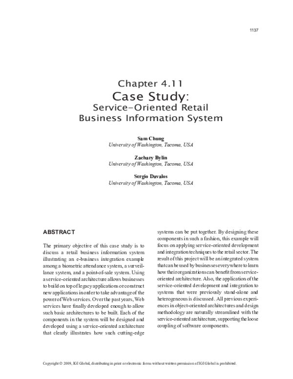 (PDF) Case Study: Service-Oriented Retail Business Information System