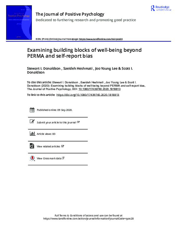 (PDF) Examining building blocks of well-being beyond PERMA and self ...