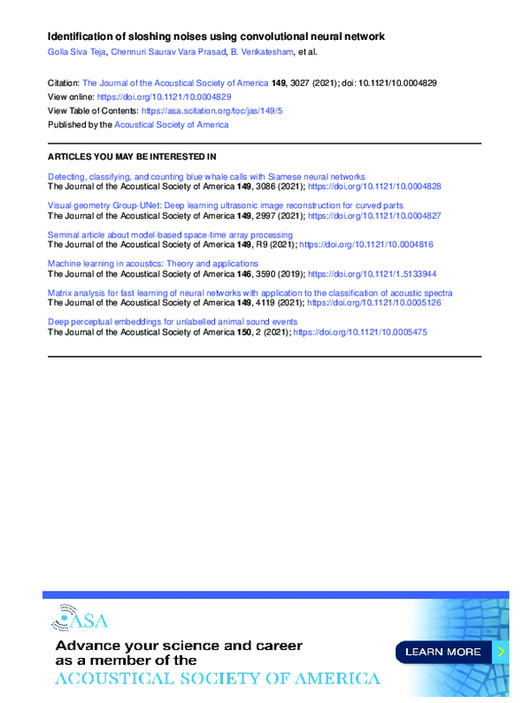 (PDF) Identification of sloshing noises using convolutional neural network