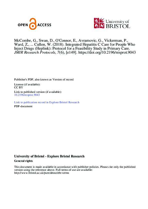 (PDF) Integrated Hepatitis C Care for People Who Inject Drugs (Heplink ...
