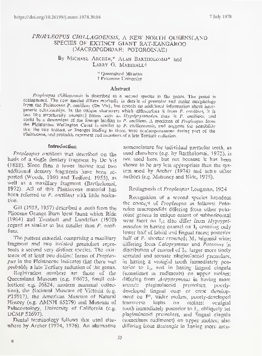 (PDF) Propleopus chillagoensis, a new North Queensland species of ...