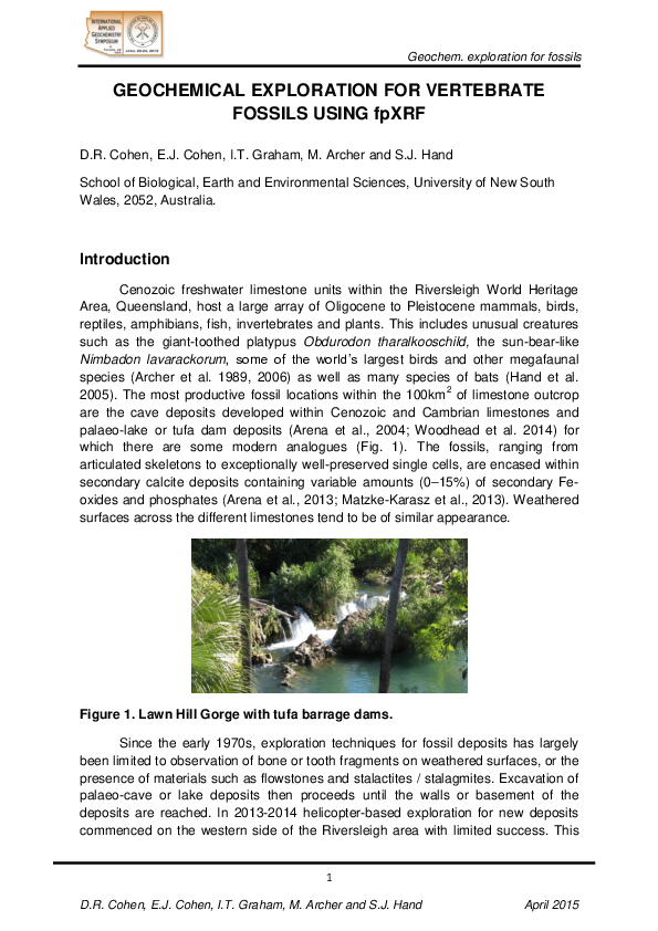 (PDF) Geochemical exploration for vertebrate fossils using field ...