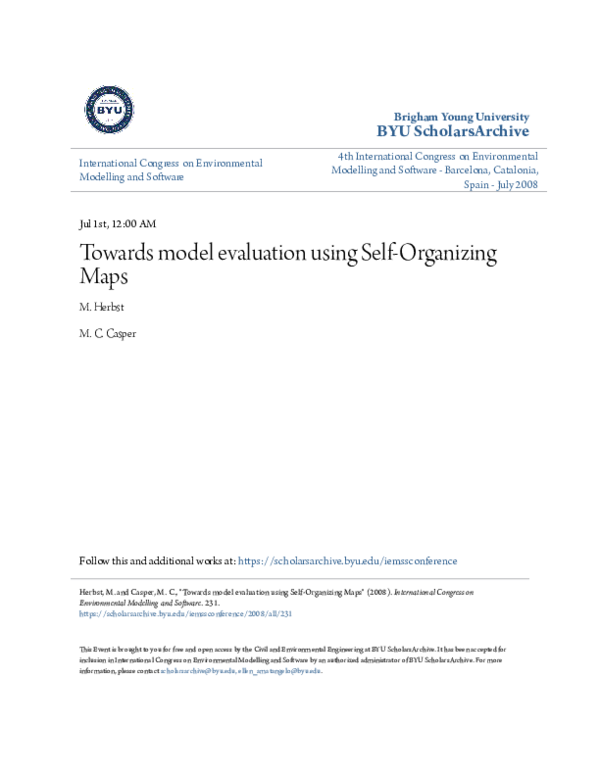 (PDF) Towards model evaluation using Self-Organizing Maps