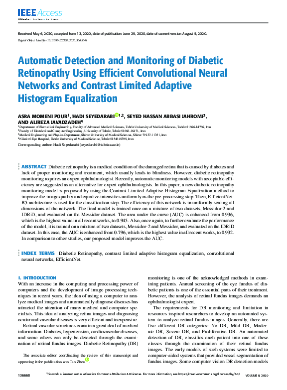 (PDF) Automatic Detection and Monitoring of Diabetic Retinopathy Using Efficient Convolutional ...