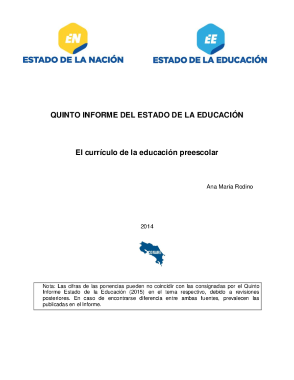 (PDF) El currículo de la educacion preescolar