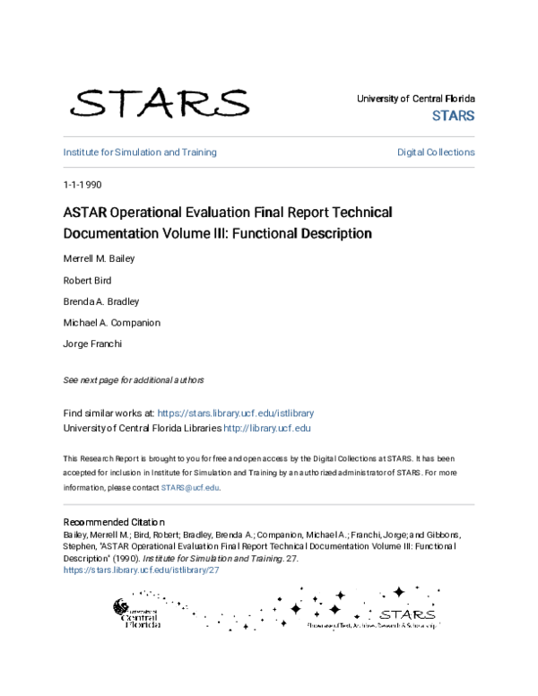 (PDF) ASTAR Operational Evaluation Final Report Technical Documentation ...