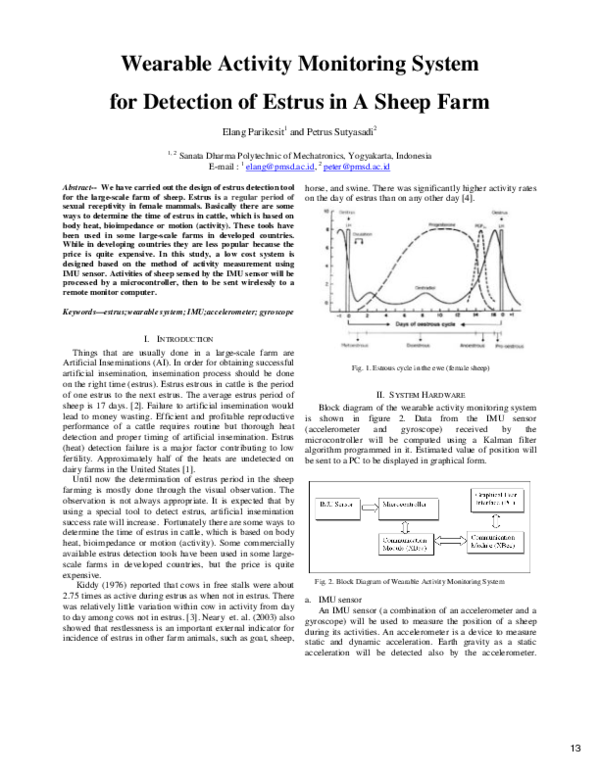 (PDF) Wearable Activity Monitoring System for Detection of Estrus in A ...