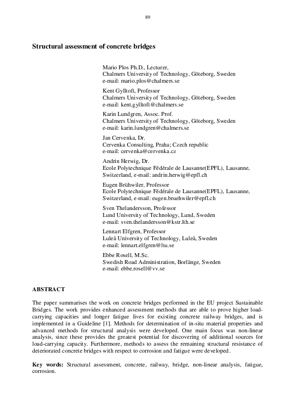 (PDF) Structural assessment of concrete railway bridges