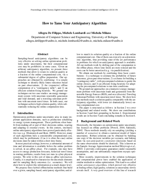 (PDF) How to Tame Your Anticipatory Algorithm