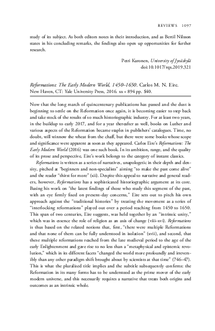 (PDF) Reformations: The Early Modern World, 1450-1650