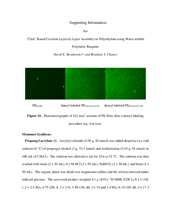 (PDF) “Click”-Based Covalent Layer-by-Layer Assembly on Polyethylene ...