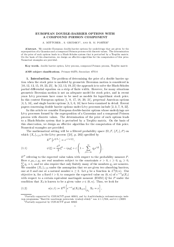 (PDF) European Double-Barrier Options with a Compound Poisson Component