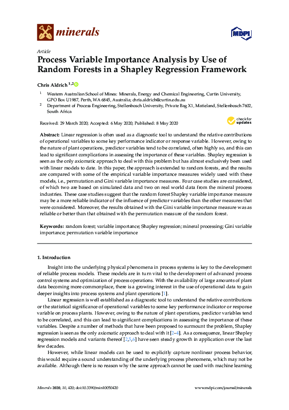 (PDF) Process Variable Importance Analysis by Use of Random Forests in a Shapley Regression ...