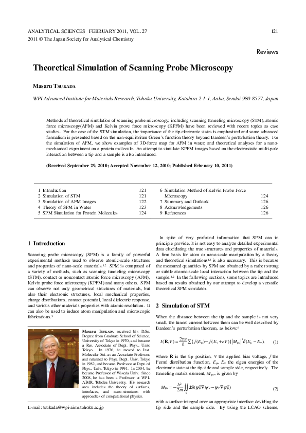 (PDF) Theoretical Simulation of Scanning Probe Microscopy
