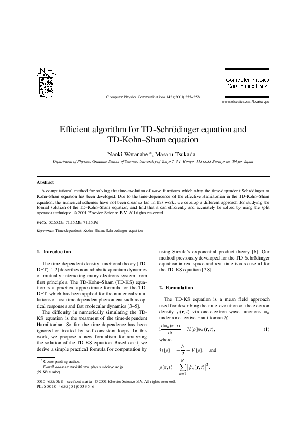 Efficient algorithm for TD-Schrödinger equation and TD-Kohn–Sham equation