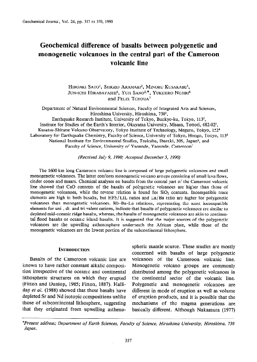 (PDF) Geochemical difference of basalts between polygenetic and ...